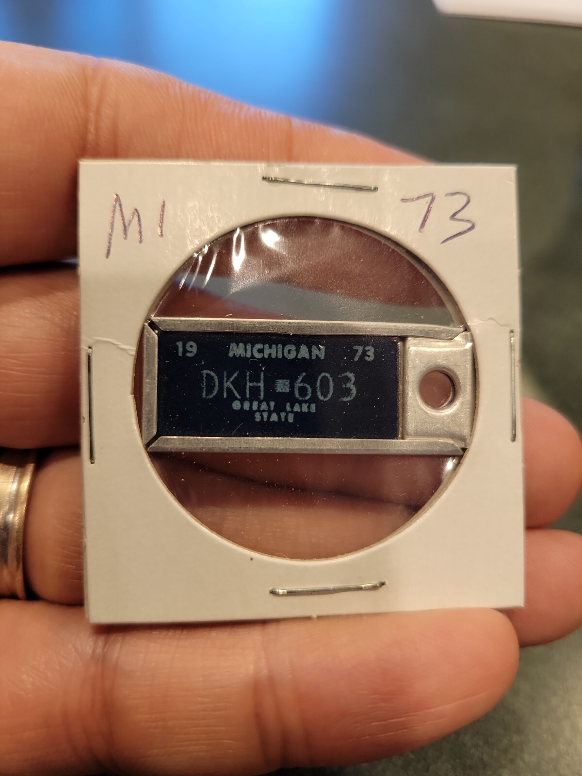 Vintage Michigan 1973 DAV Disabled Veterans License Plate fob Tag DKH ...