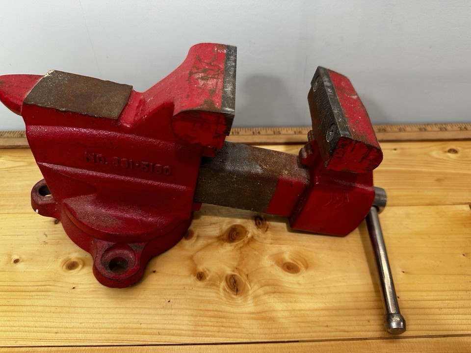 Craftsman Vise; No. 391-5180; Swivel Base for Work Bench; Original Red ...