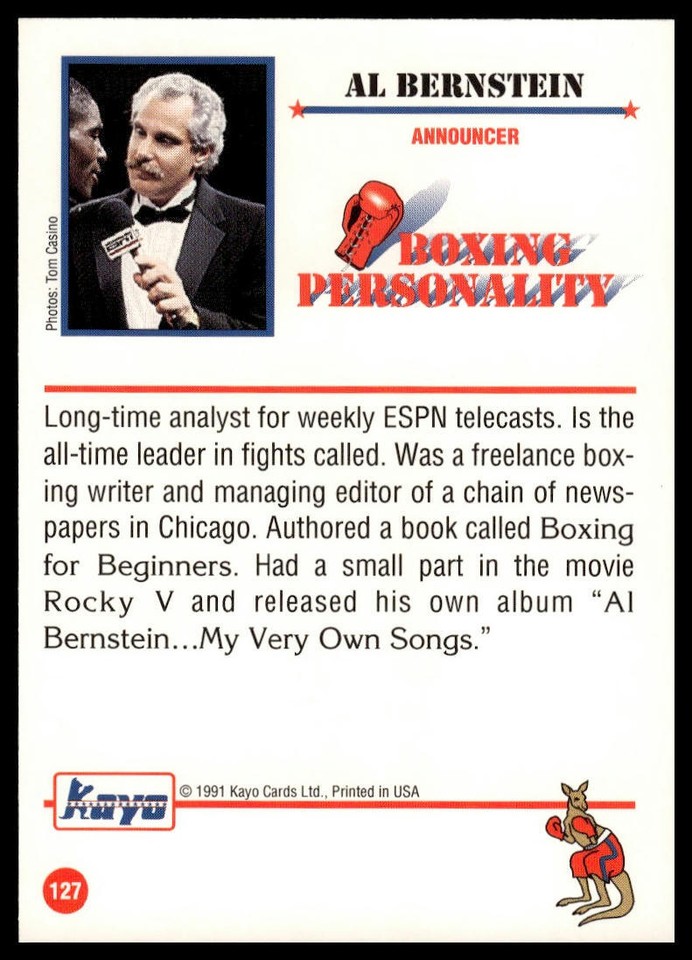 1991 Kayo #127 Al Bernstein | eBay