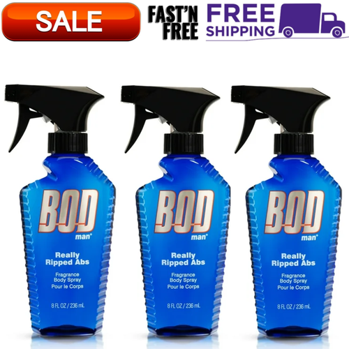 BOD Man Fragrance Body Spray, Really Ripped Abs, 8 fl oz ( Pack of 3 ...