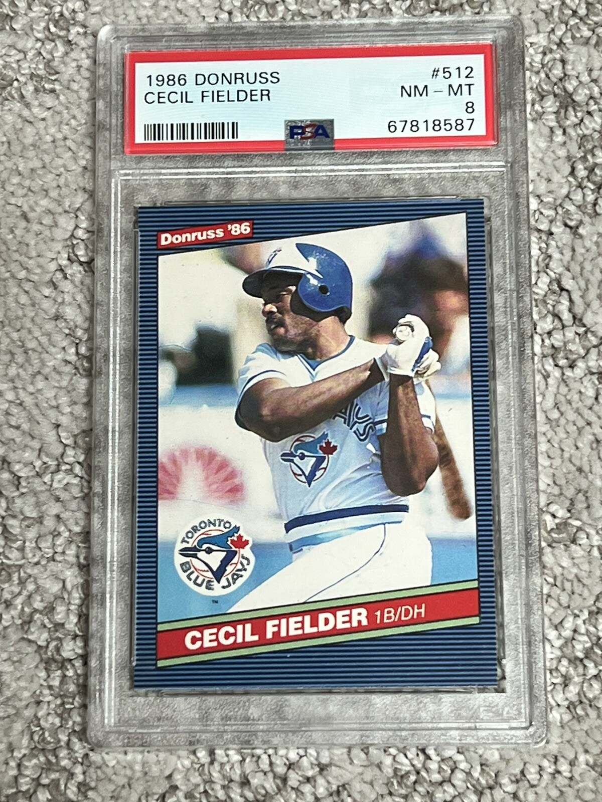 PSA 8 NR MINT BASEBALL CARD 1986 DONRUSS CECIL FIELDER ROOKIE TORONTO ...