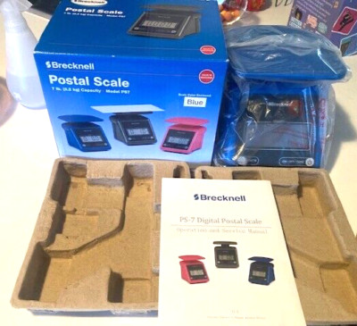 BRECKNELL POSTAL SCALE 7LB. CAPACITY-BLUE-MODEL PS7-NEW IN OPEN BOX-NO ...