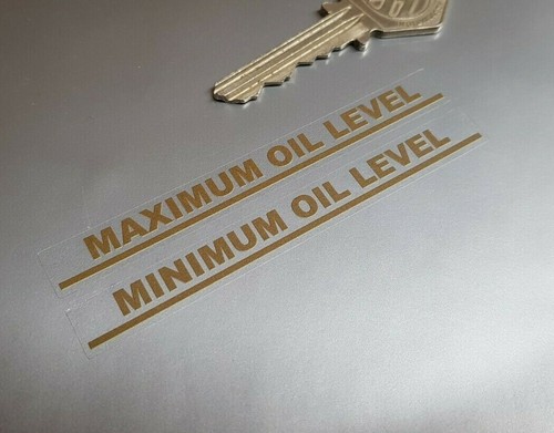 Maximum & Minimum Oil Level Indicator Gold & Clear Motorcycle Stickers ...
