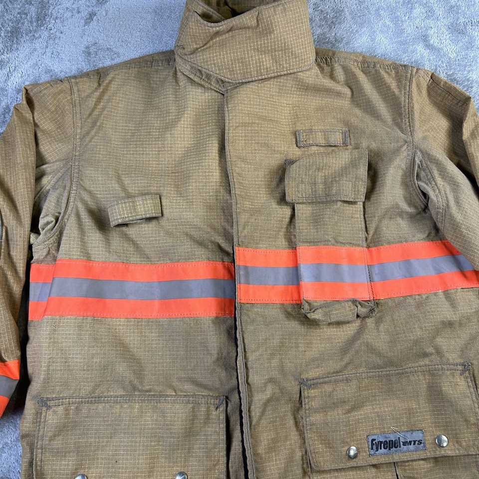 AUTHENTIC Fyrepel MTS Firefighter Mens Medium Heavy Duty Coat Jacket ...
