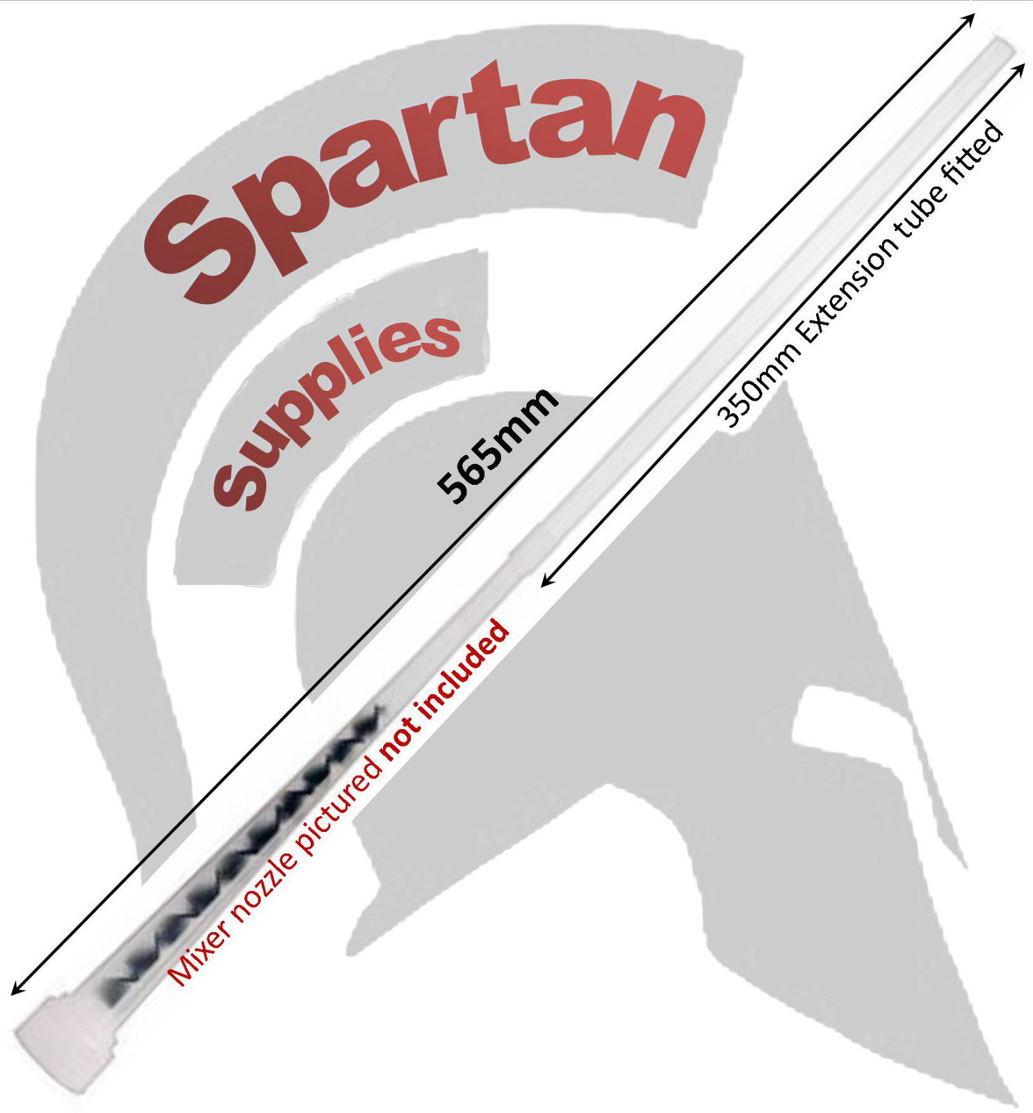 10 Plastic Extension Tubes 10mm x 340mm use with mixer nozzles dpc ...