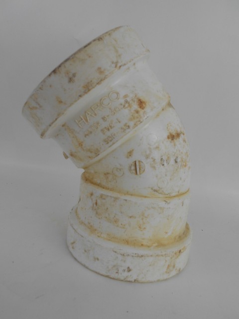 4" ELBOW 45° GASKETED PVC-1 SEWER & DRAIN ASTM D-3034 SDR-35 HARCO for ...