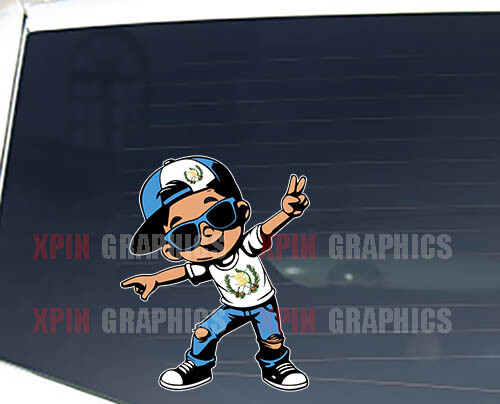 Guatemala Boy Guatemalan Flag Decal Car Window Vinyl Sticker Monito ...