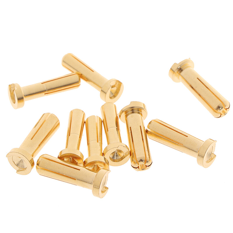 5pcs 4/5mm Bullet Banana Plug Connector Male for RC Battery Part Gold ...