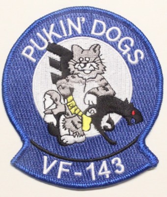 USN Navy patch: Fighter Squadron 143 (VF-143) Pukin' Dogs | eBay