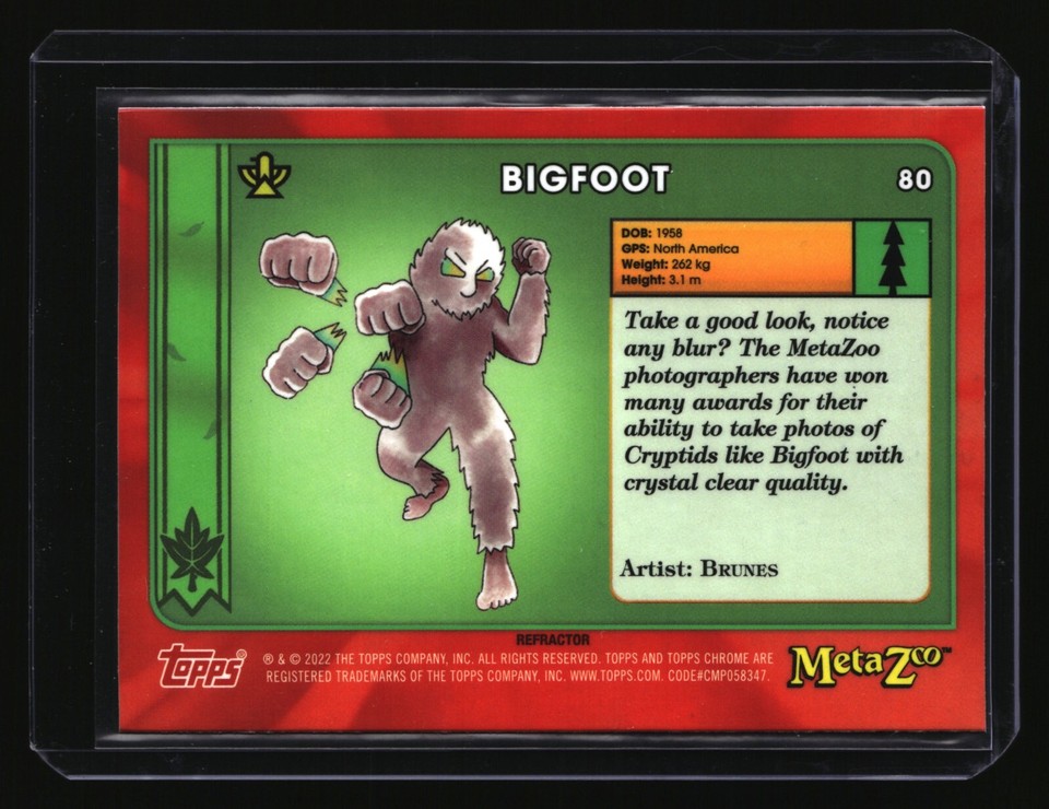 MetaZoo BIGFOOT #80 (2022 Topps Chrome Silver Refractor) NM/Near Mint ...