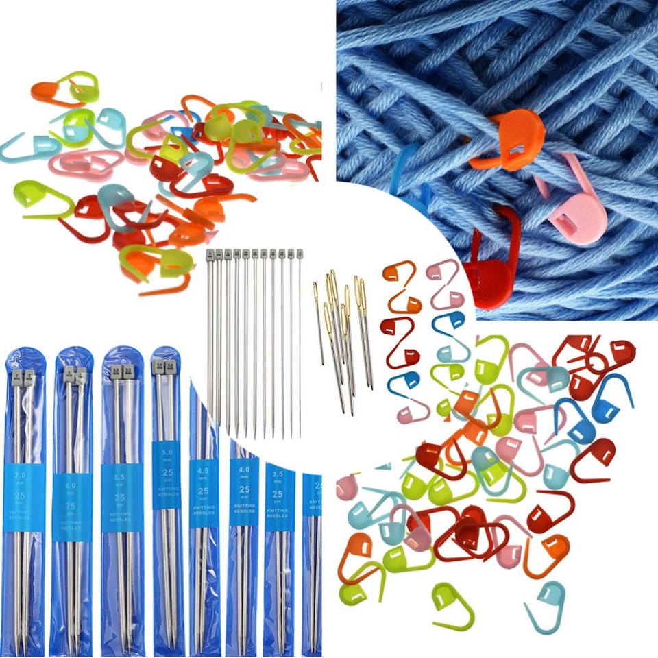 61pcs Knitting Tools Set Single Pointed Knitting Needles and Marking ...