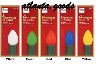 3 ft Battery Operated LED Jumbo Bulb Holiday Yard Decor Prop *Multiple ...