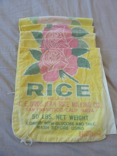 Vintage Cotton Rice Bag 50 Lb Port of Call Calrose 30”x13” All Cotton ...