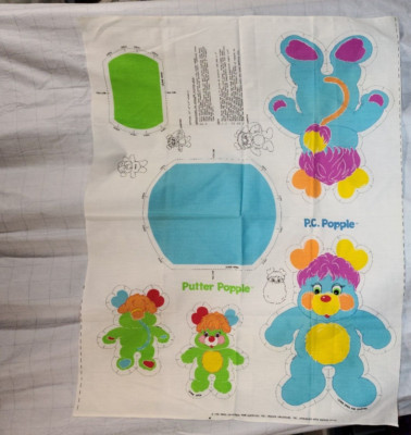 PC Popples & Putter Popple Cut & Sew Fabric Craft Panel/1986 UNCUT ...