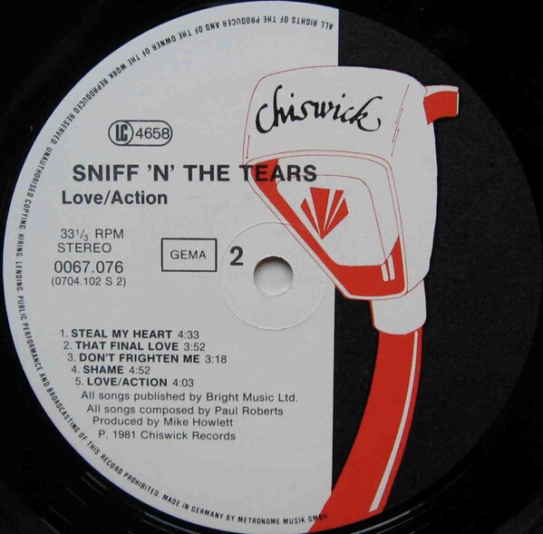 Sniff 'n' The Tears - Love Action (LP, Album) (Near Mint (NM or M ...