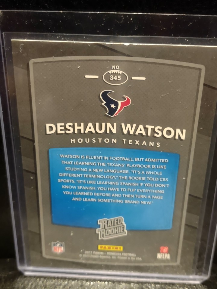 2017 Donruss Rated Rookie Deshaun Watson #345 ROOKIE RC Browns | eBay