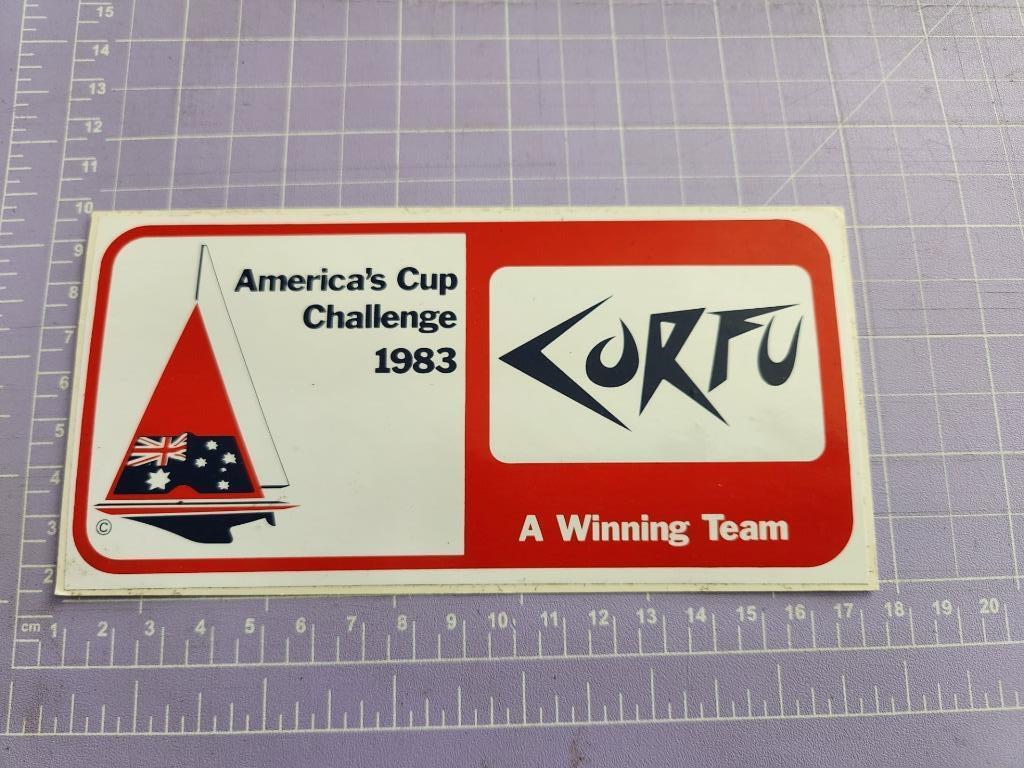 America's Cup Challenge 1983 CORFU Sticker 17cm x 9cm approx As per ...