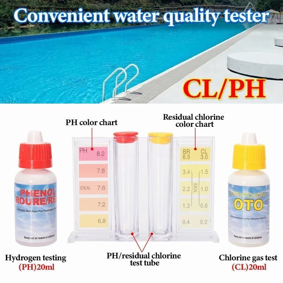HORMY 2 Way Swimming Pool Testing Kit Water Tester For Chlorine and Ph ...
