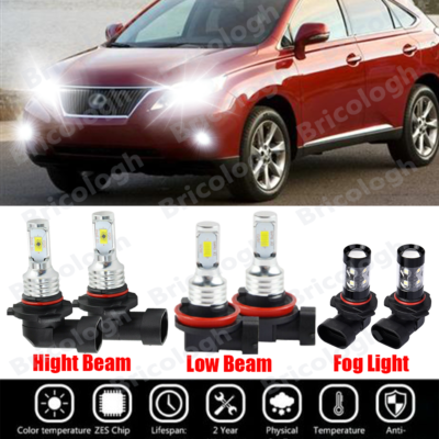 For Lexus RX350 2010-2015 - 6x 6000K LED Headlight High Low Beam Fog ...