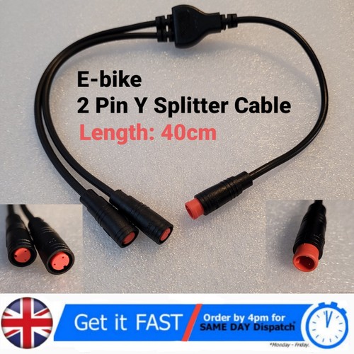 E-bike Y Splitter Cable RED 2 Pin Electric Bicycle Plug for Scooter ...
