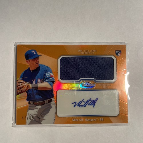 2013 Topps Finest - Autograph Jumbo Relic Rookie Refractor Mike Olt # ...