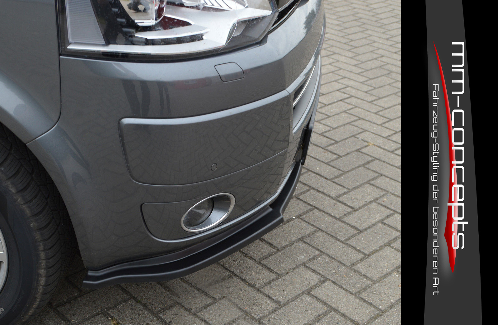 CUP Spoilerlippe SCHWARZ für VW Bus T5 Facelift Frontspoiler ...