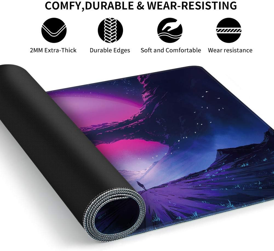 Gaming Extended XXL Mouse Mat,Large Size Mouse Pad with Stitched Edges ...