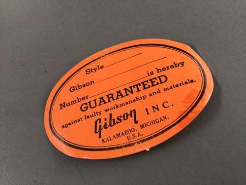 Gibson ES Semi-Acoustic Guitar 1956-1969 Vintage Orange Label Det Stock ...