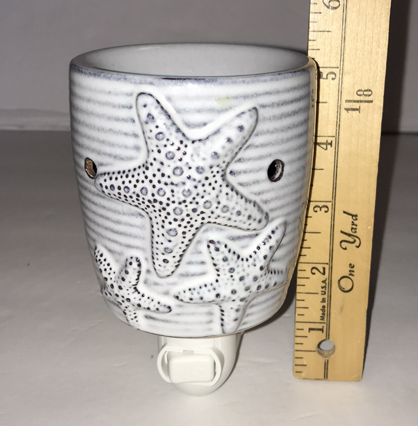 NEW SCENTSY Wall Plug In Warmer STARFISH Gray Blue Night light MINI Wax ...