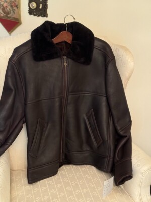 Men's Italian Shearling Aviator Jacket | eBay
