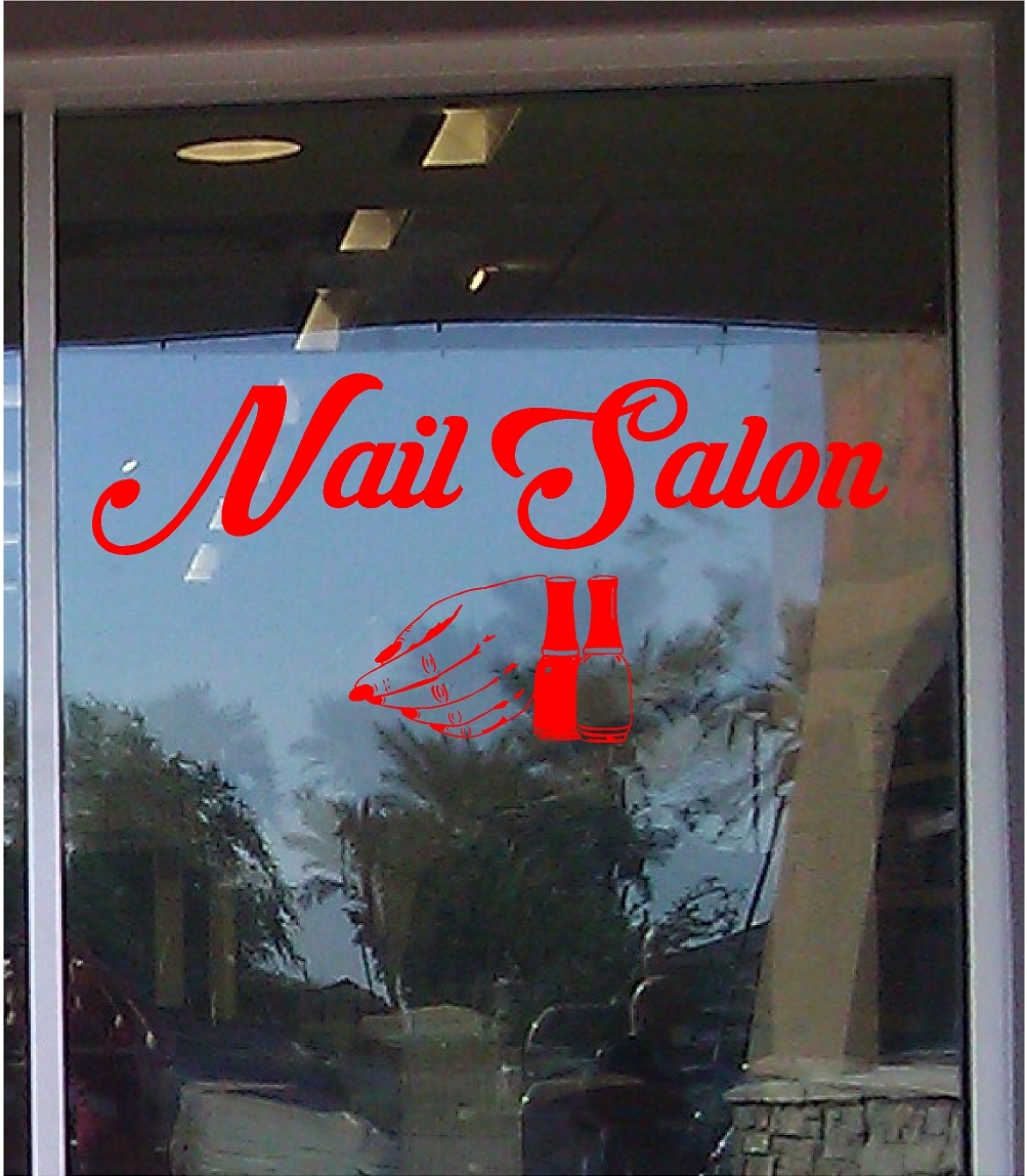 NAIL SALON Business Sign Vinyl Sticker Sign Window 14x30 | eBay