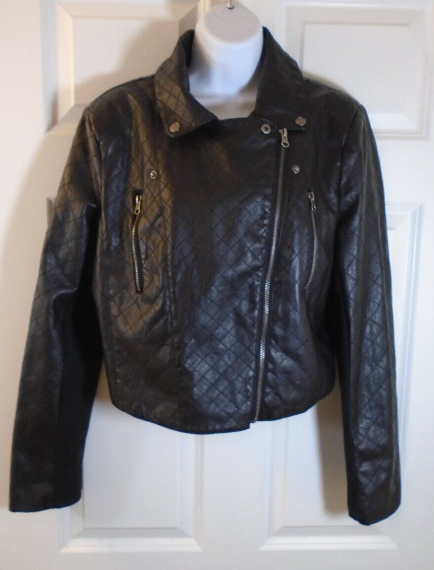 Neu Look moto jacket, faux leather, black, size XL - Gem