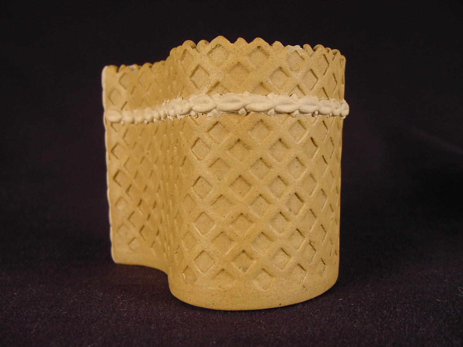 VERY RARE EARLY 1800s WHITE BAND CUSTARD CUP CANEWARE CANE YELLOW WARE ...