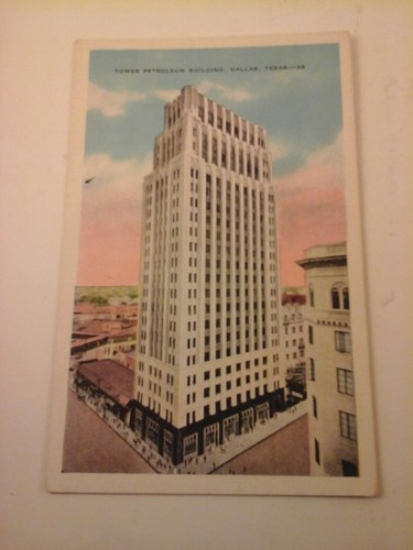 Vtg 1930-1940's E.C. KROPP Linen Postcard TOWER PETROLEUM BUILDING ...