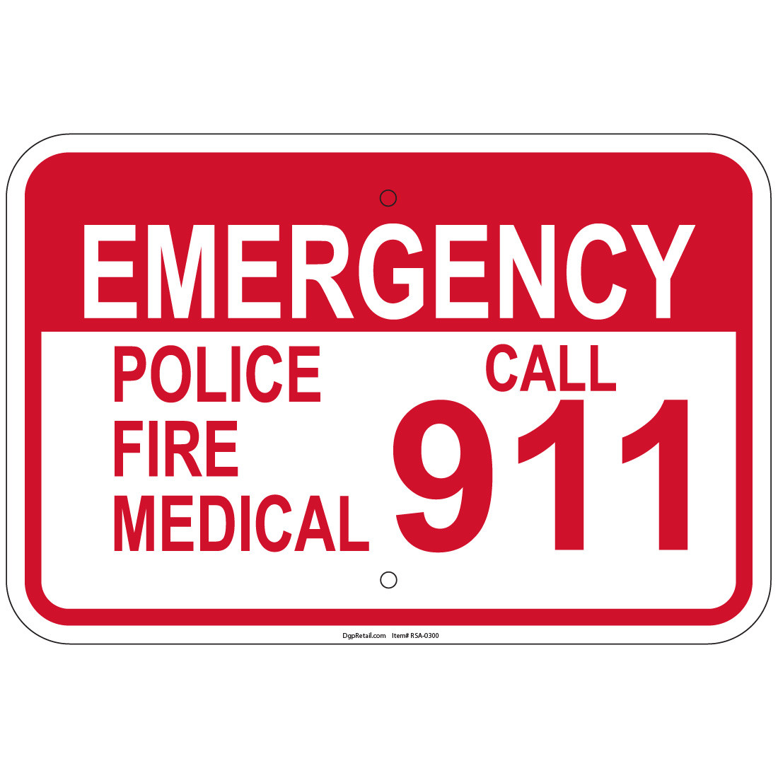 Emergency Police Fire Medical Call 911 8"x12" aluminum Sign | eBay