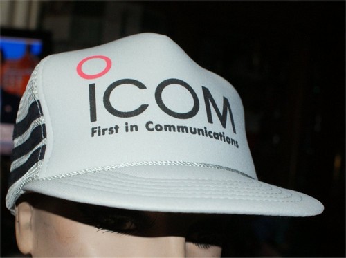 VINTAGE 70S- 80S ICOM COMMUNICATIONS JAPAN GREY MESH NWOT TRUCKER HAT ...