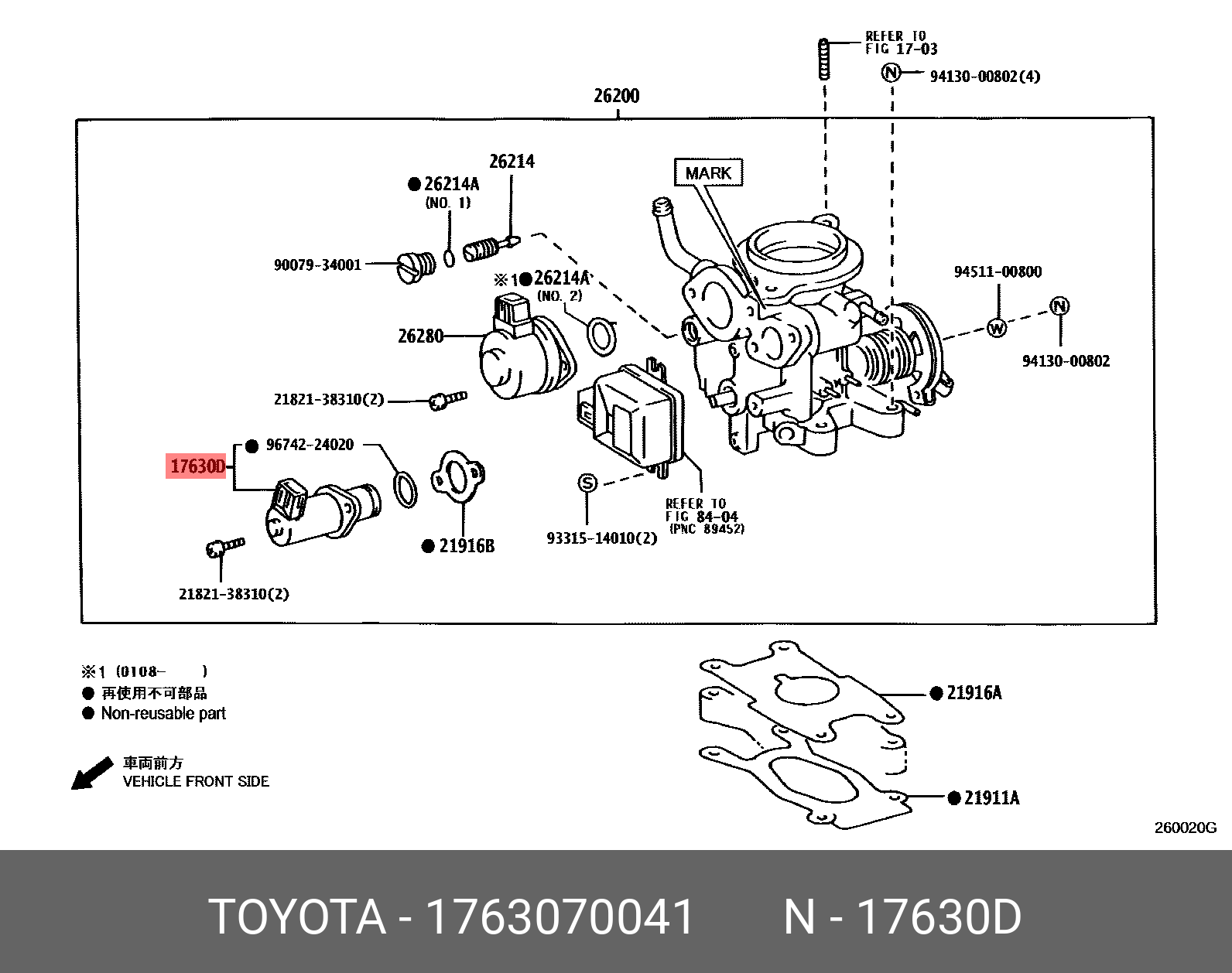 Genuine OE Valve Assembly Air 1763070041 for Toyota 17630-70041 | eBay.de
