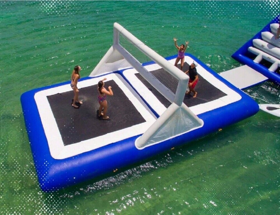 Inflatable Floating Volleyball Court Water Trampoline Water Sport For ...