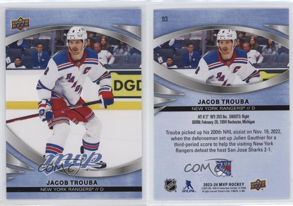 2023-24 Upper Deck MVP Jacob Trouba #93 0i6 | eBay