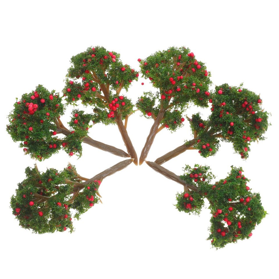 6pcs Miniature Artificial Tree Model Apple Trees For Diy Sand Table ...