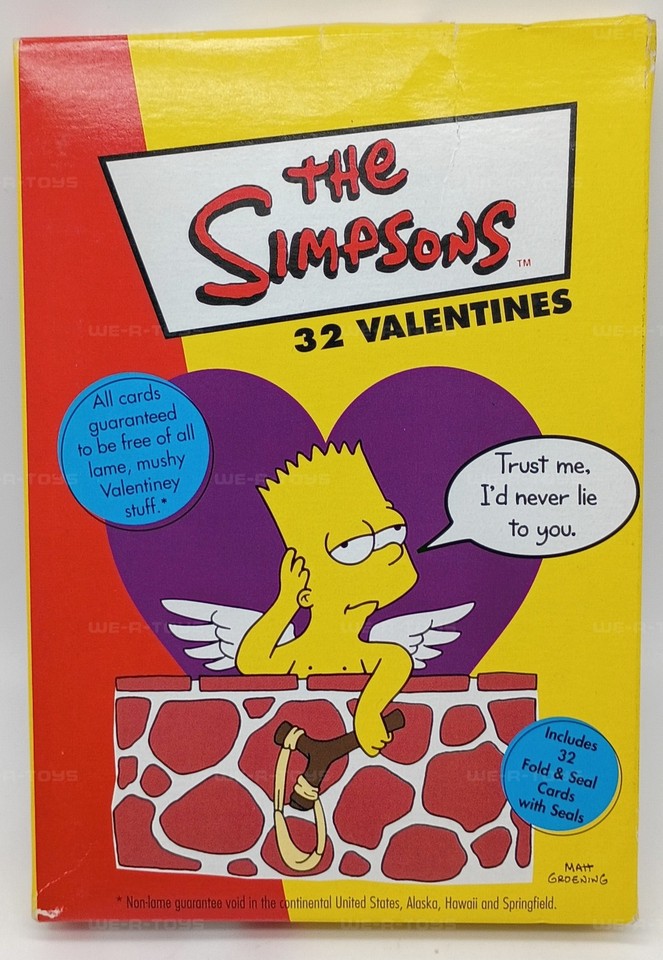 The Simpsons 32 Valentines Fold & Seal Cards 2001 Paper Magic Group New ...