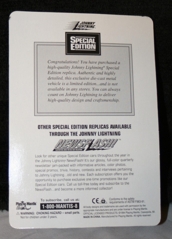 Johnny Lightning 1994 Special Edition Baby Blue "Plymouth Prowler" ~ 1 ...