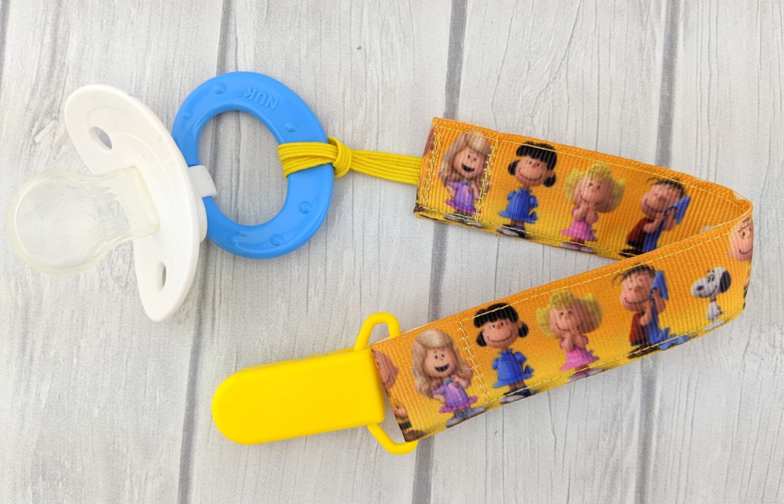 Peanuts Pacifier Clip Pacifier Holder Ribbon Baby Gift Stocking Stuffer ...