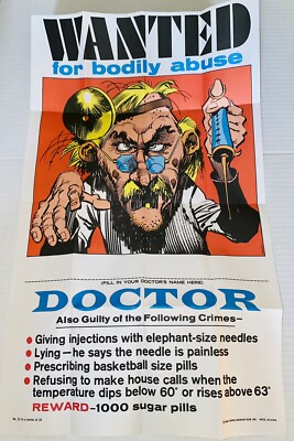 Vintage Topps Wanted Poster #21 DOCTOR 1980 | eBay