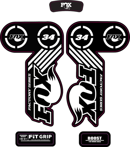 Fox 34 Factory Forks Decals Sticker Mountain MTB Bike Downhill Jump ...
