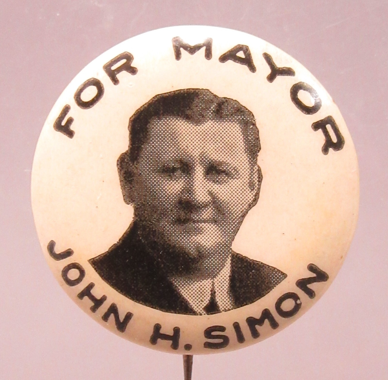 1913 JOHN H. SIMON mayor St. Louis Missouri 1" pinback button w/back ...