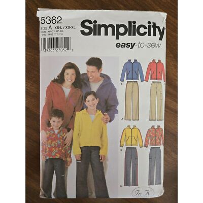 NEW Simplicity Pattern 5362 Easy to Sew Size A XS-XL Athleisure Wear ...