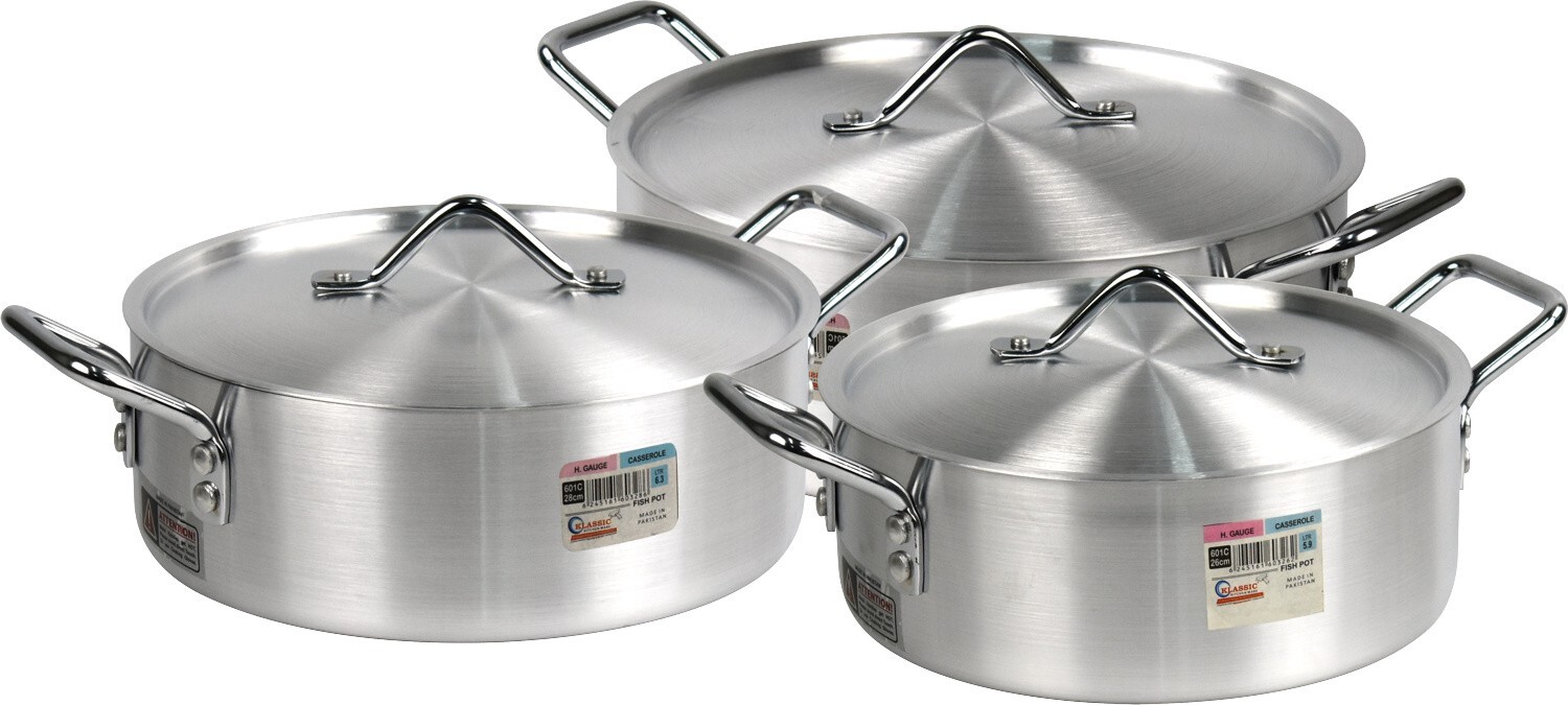 Cookware Aluminium Set Stockpot24-26-30cm Saucepan Casserole Catering ...