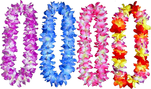 4 Pcs Thicken 41 Inch Hawaiian Leis, 4 Color Lei for Graduation Party ...