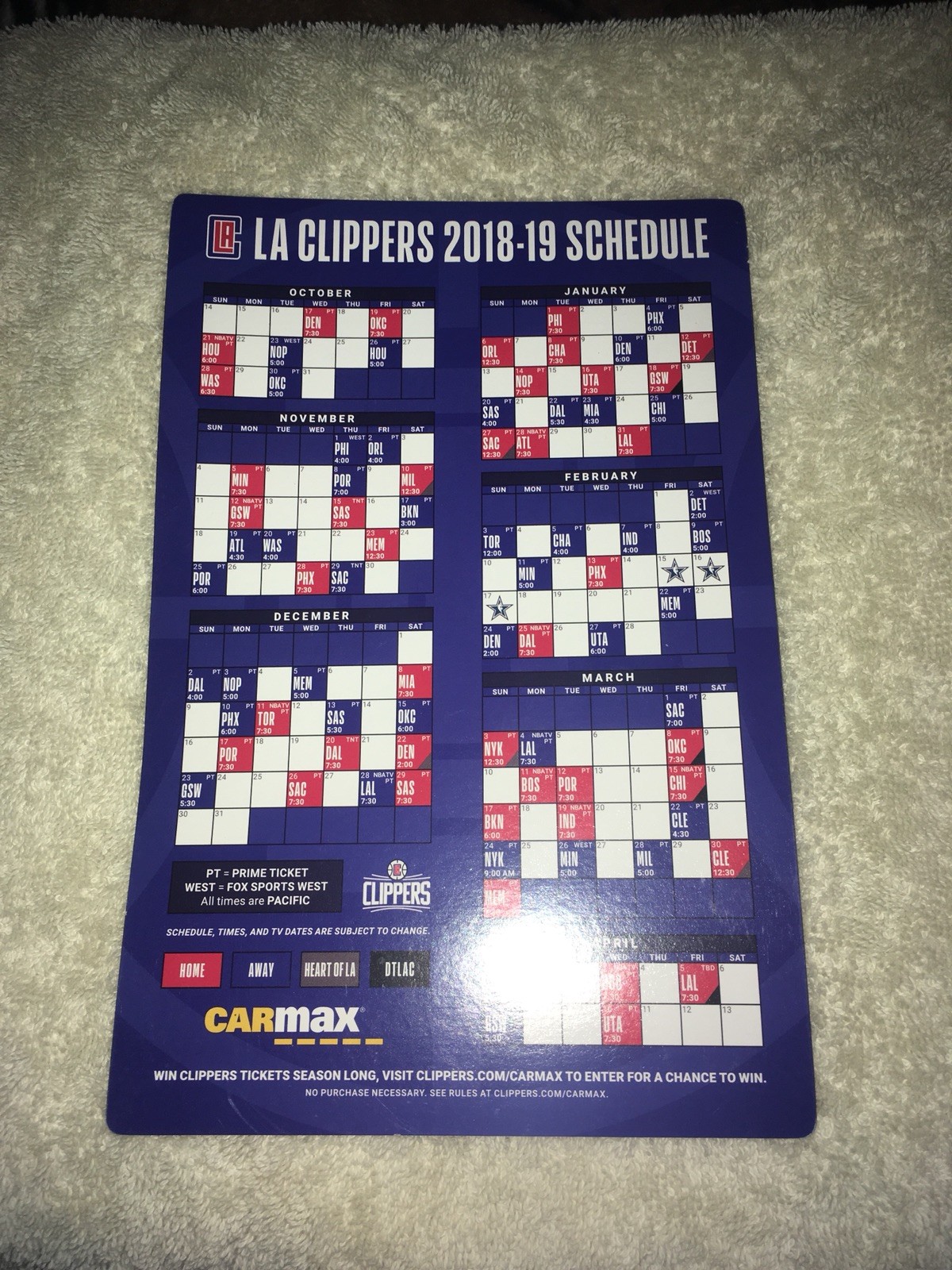 2018-2019 Los Angeles Clippers LA Magnet Schedule Refrigerator New | eBay